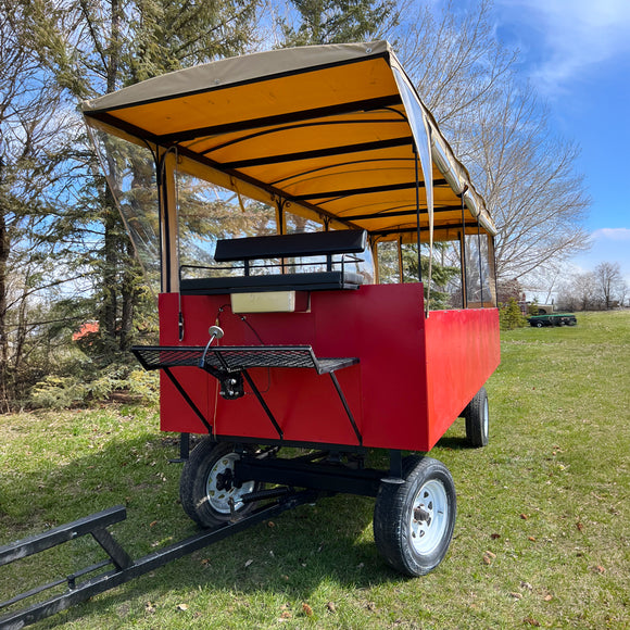 Custom Passenger Horse Wagon – Covered Roof | Alberta Carriage Supply